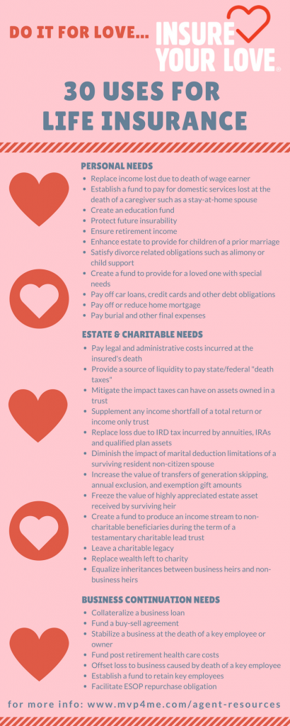 30 Uses for Life Insurance – Insure Your Love | MVP Financial Services LLC